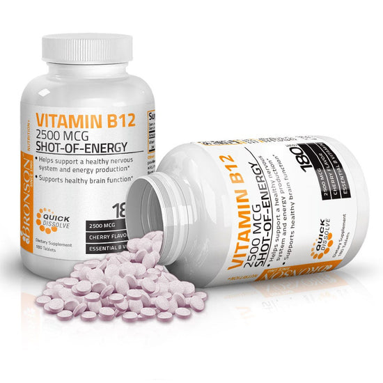 Vitamin B12 Sublingual Quick Release - 2,500 mcg - Cherry - 90 Tablets ...