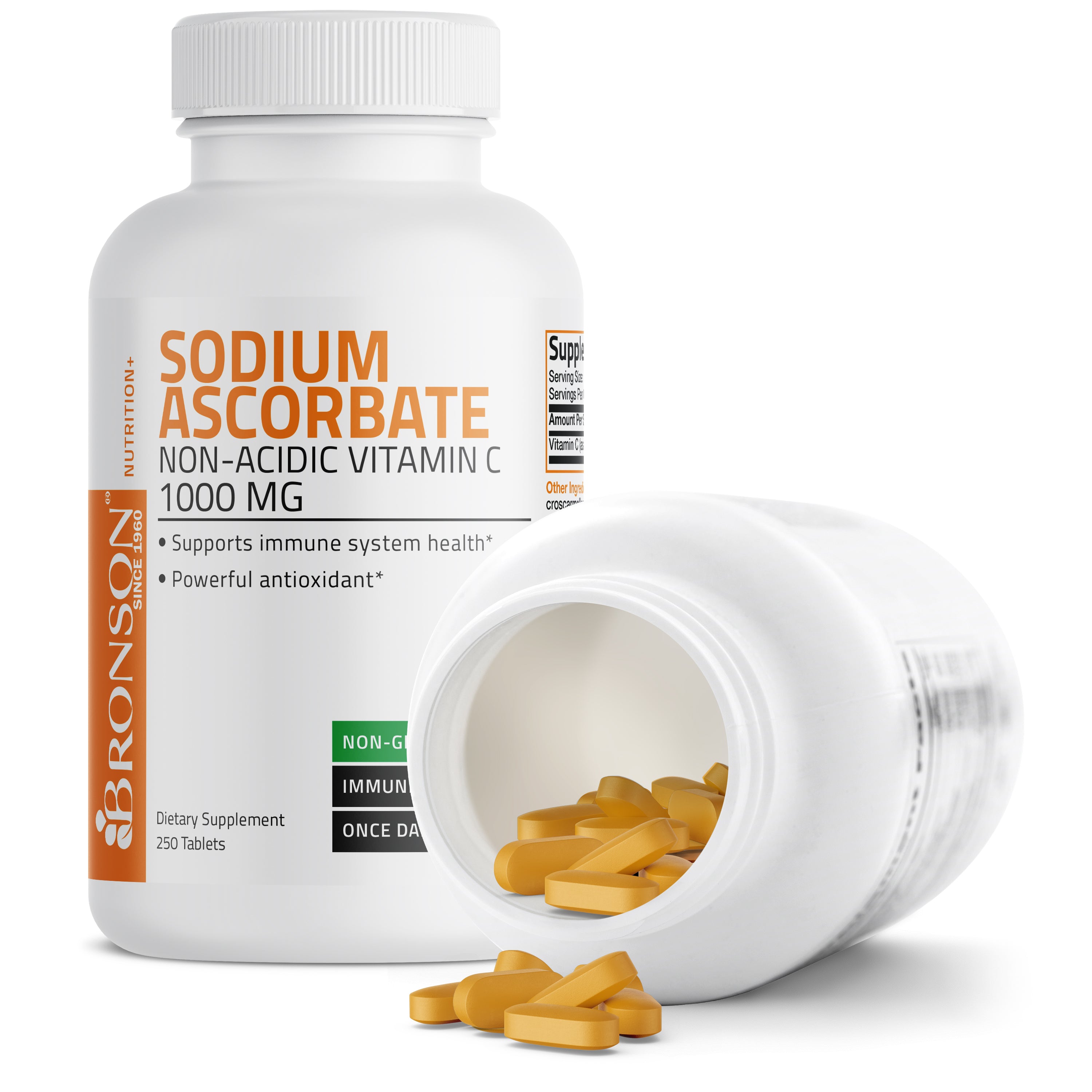 Vitamin C Sodium Ascorbate Non-Acidic Non-GMO - 1000 mg – bronsonlabs