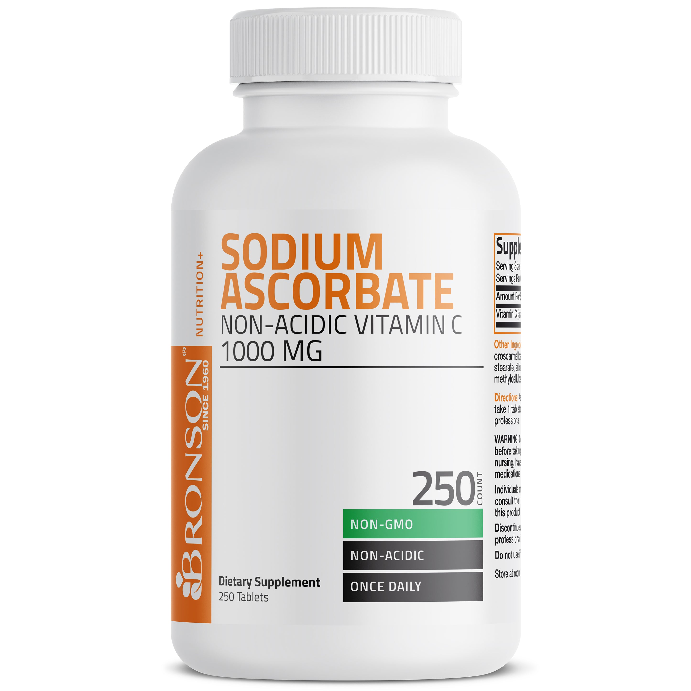 Vitamin C Sodium Ascorbate Non-Acidic Non-GMO - 1000 mg – Bronson ...