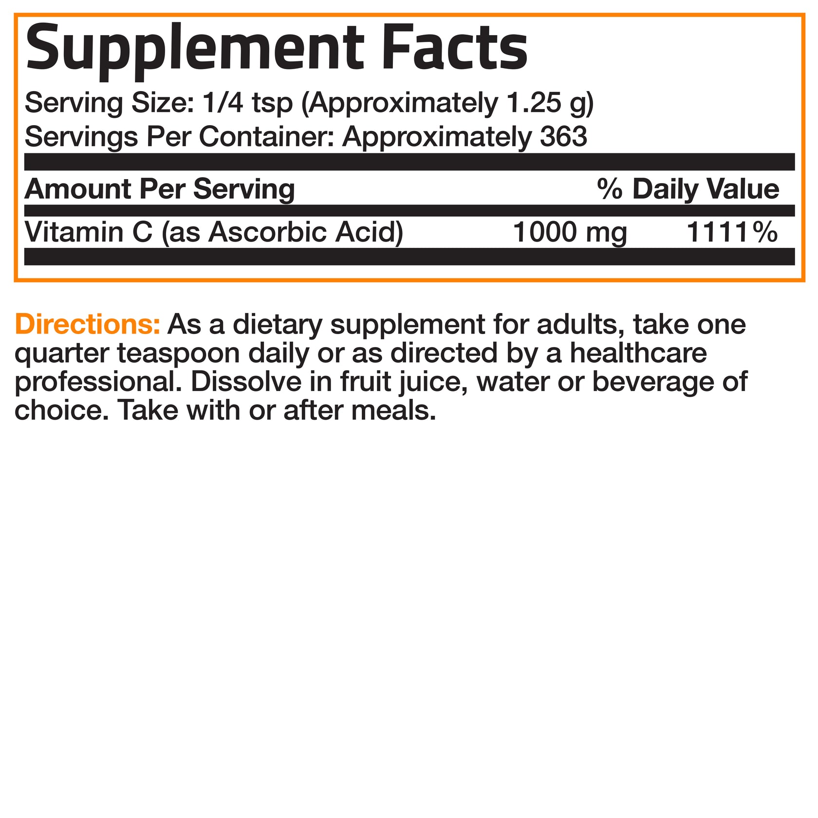 Bronson Vitamin C Pure Ascorbic Acid Crystals - 1,000 mg - 1 lb (16 oz / 454g) | Vitamins ...