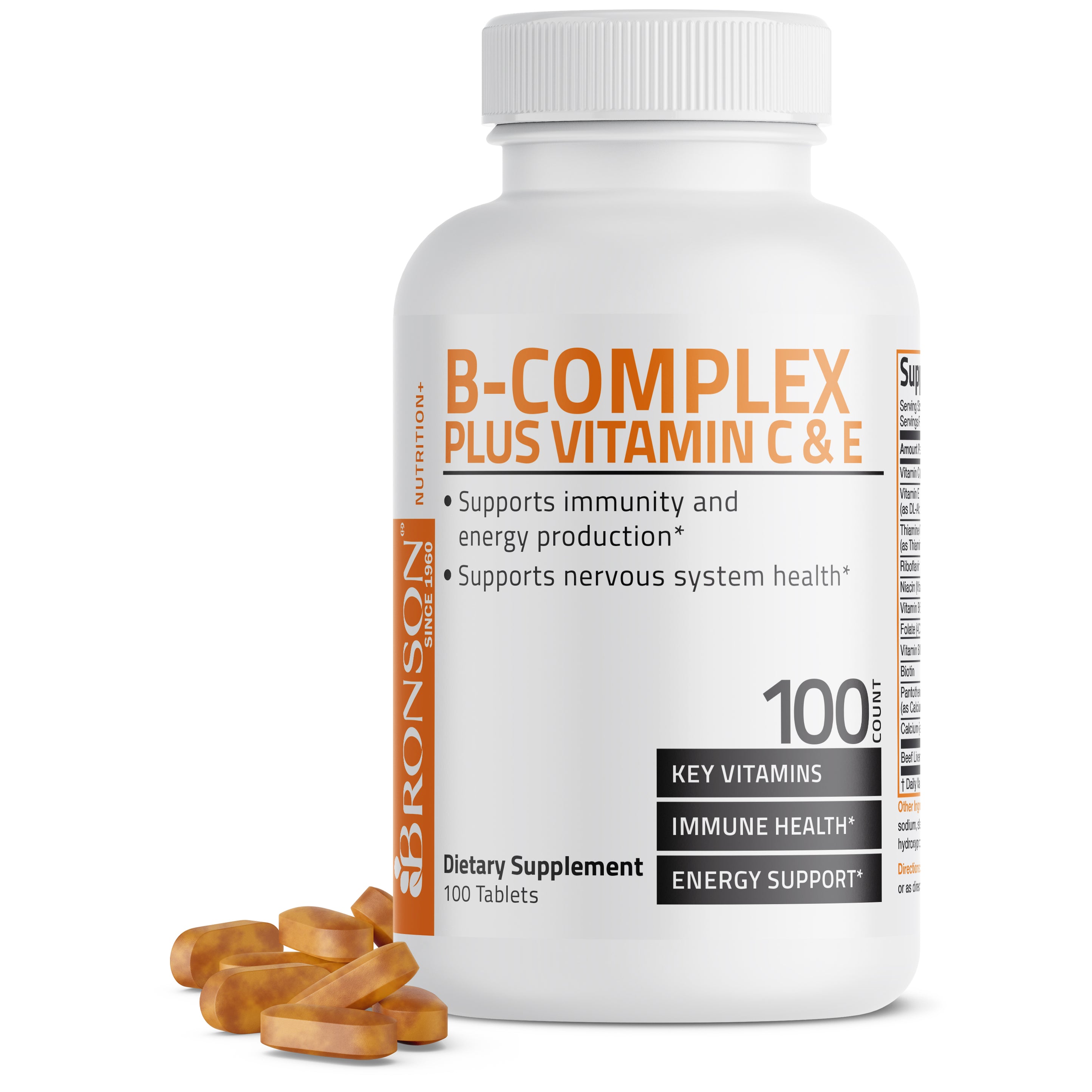 Vitamin B-Complex with Vitamins C and E - 100 Tablets | Vitamins ...