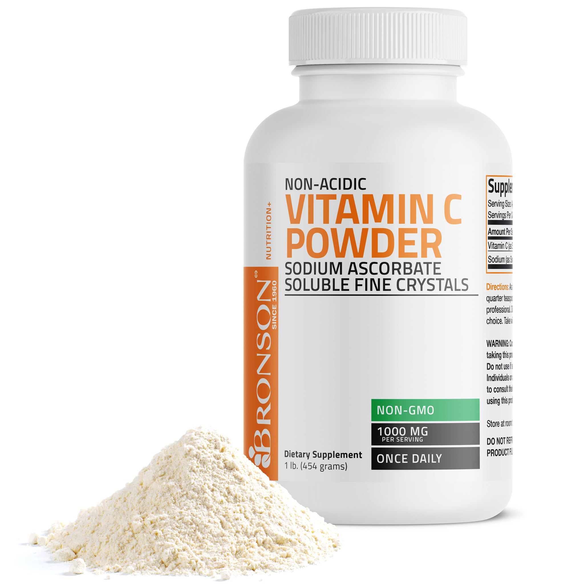 Bronson Vitamin C Non-Acidic Sodium Ascorbate Crystals - 1,000 mg - 1 ...