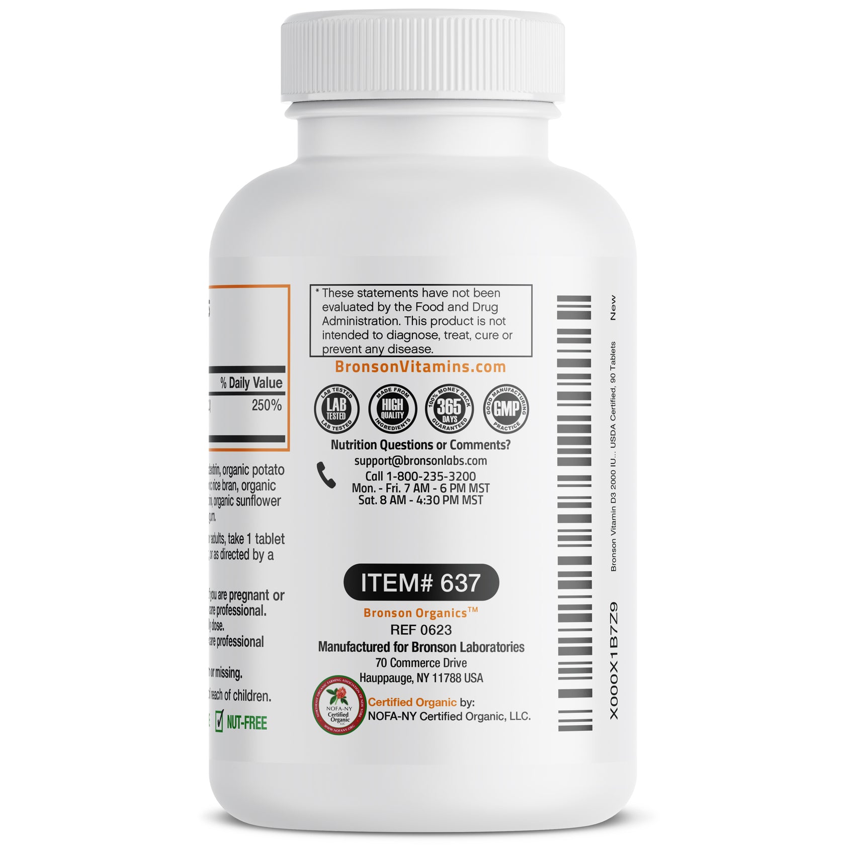 Vitamin D3 USDA Certified Organic - 2,000 IU - 90 Tablets | Vitamins ...