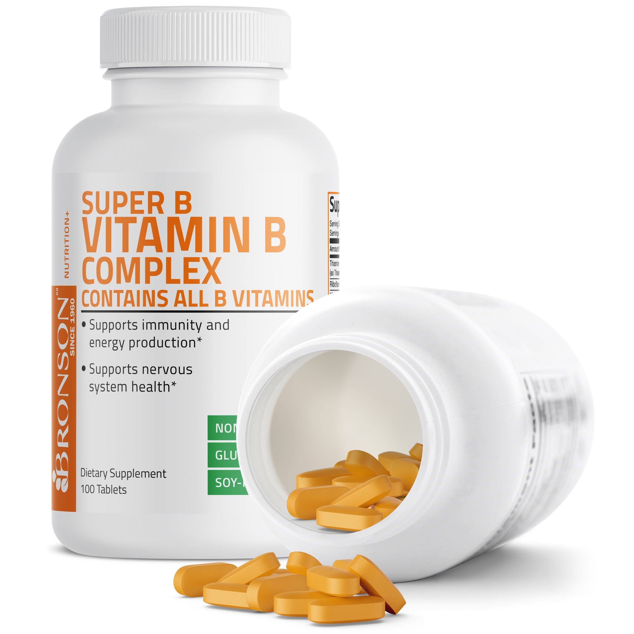 Bronson Vitamin B Complex - 100 Tablets | Vitamins & Supplements ...