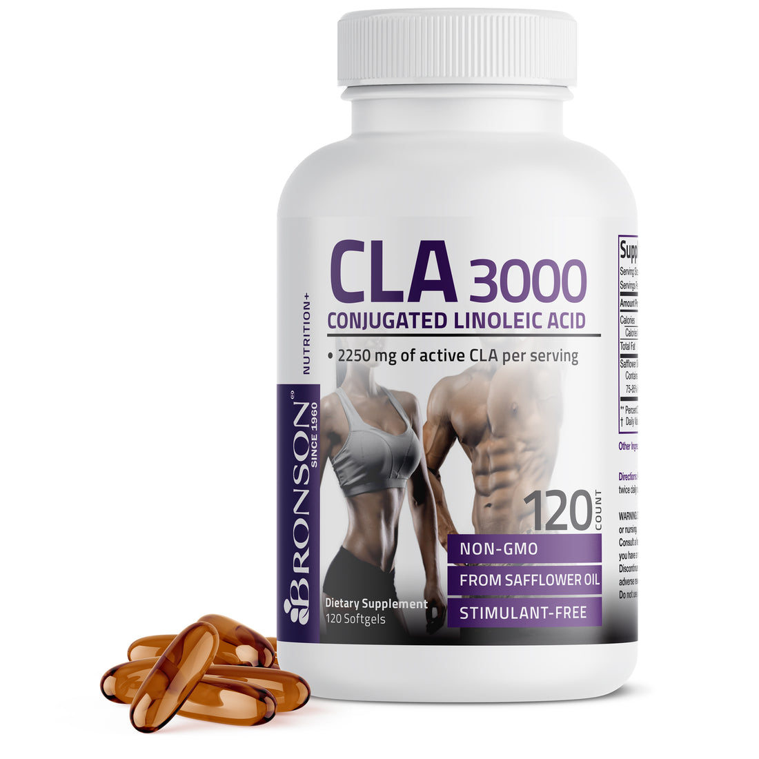 CLA 3000 Conjugated Linoleic Acid Extra High Potency - 3,000 mg – Bronson Vitamins | Quality ...