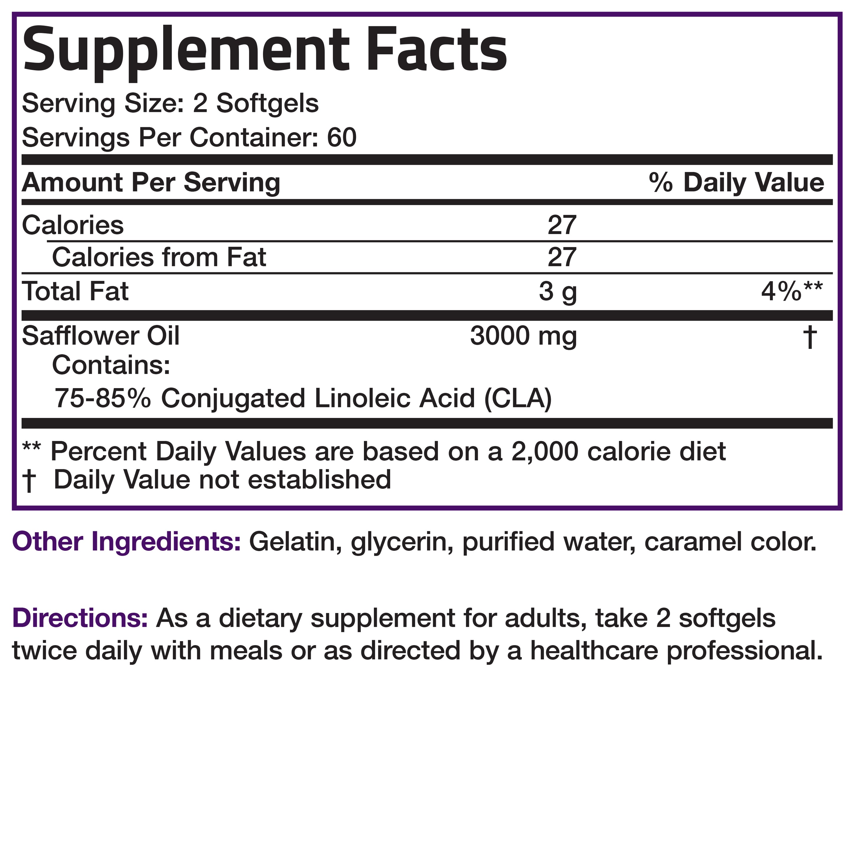 CLA 3000 Conjugated Linoleic Acid Extra High Potency - 3,000 mg ...