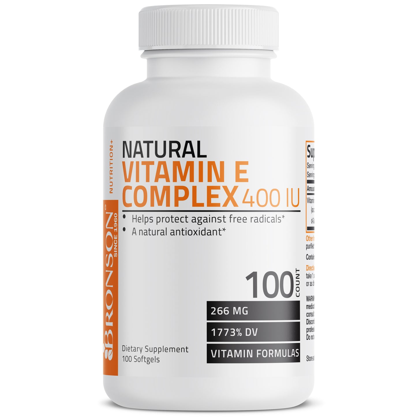 Natural Vitamin E Complex - 400 IU - 100 Softgels | Vitamins ...