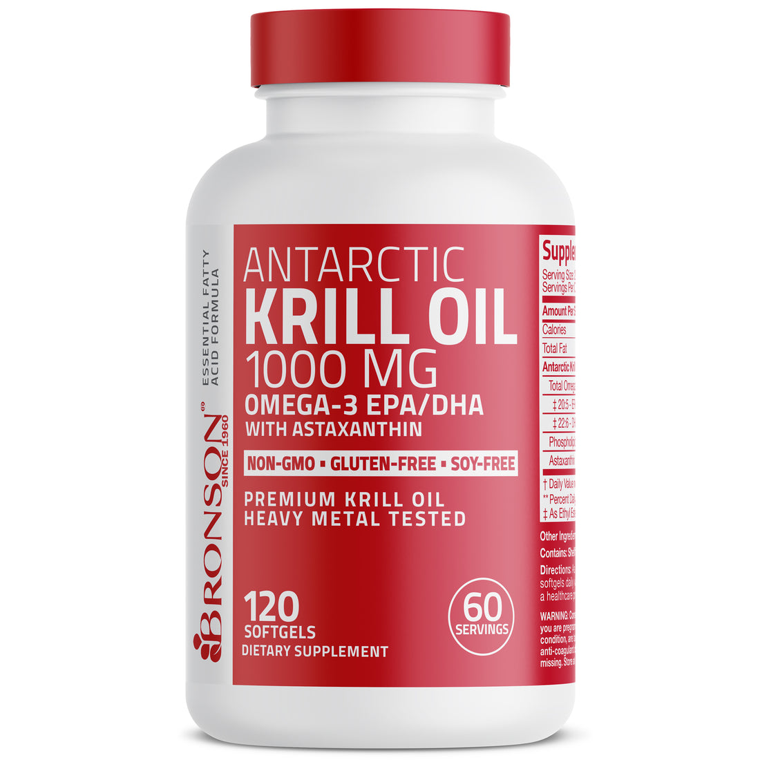 Bronson Antarctic Krill Oil Omega-3 EPA DHA Non-GMO | Vitamins ...
