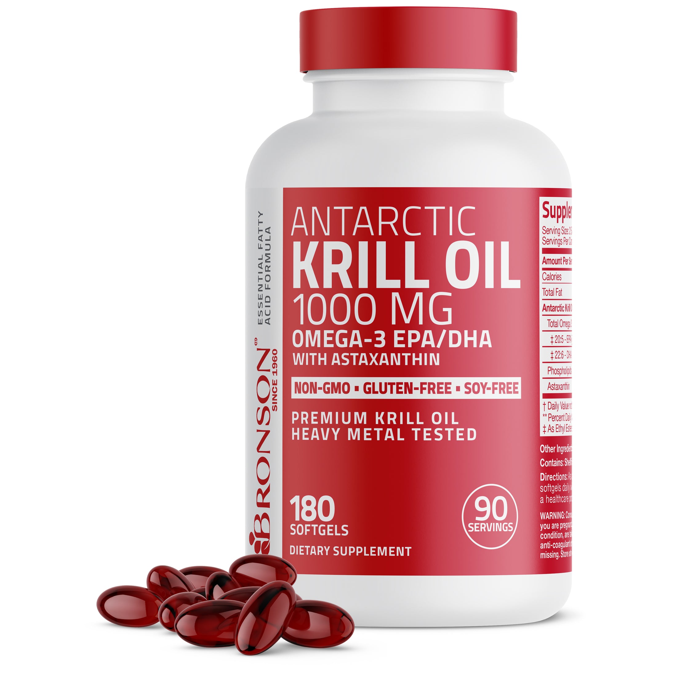 Bronson Antarctic Krill Oil Omega-3 EPA DHA Non-GMO | Vitamins ...