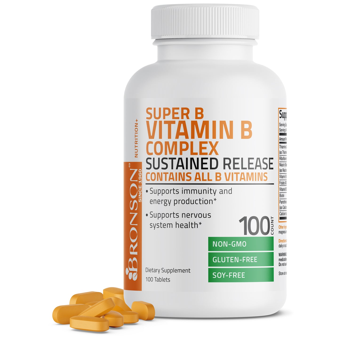 Bronson Vitamin B Complex Sustained Release - 100 Tablets | Vitamins ...
