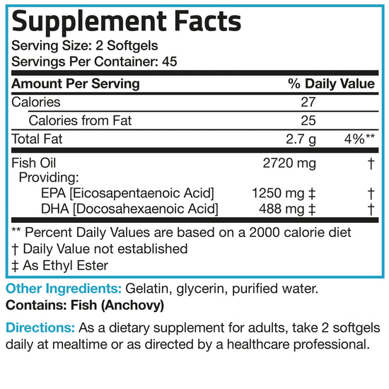 Omega-3 Fish Oil EPA DHA Triple Strength Softgels | Vitamins ...