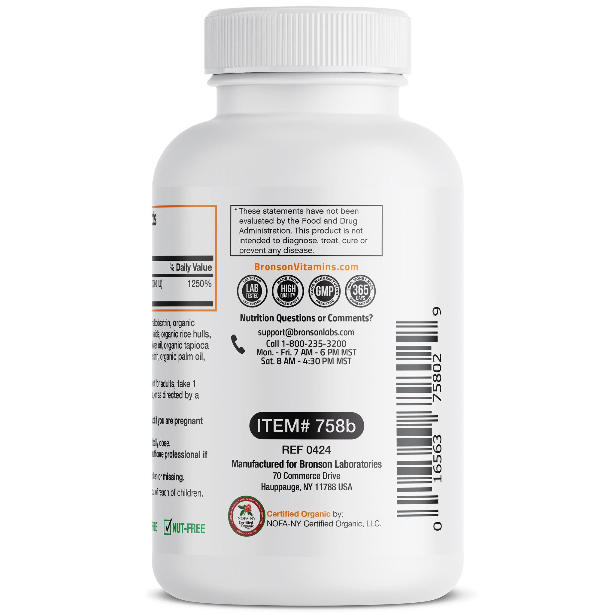 Bronson Vitamin D3 High Dose USDA Certified Organic - 10,000 IU - 90 ...