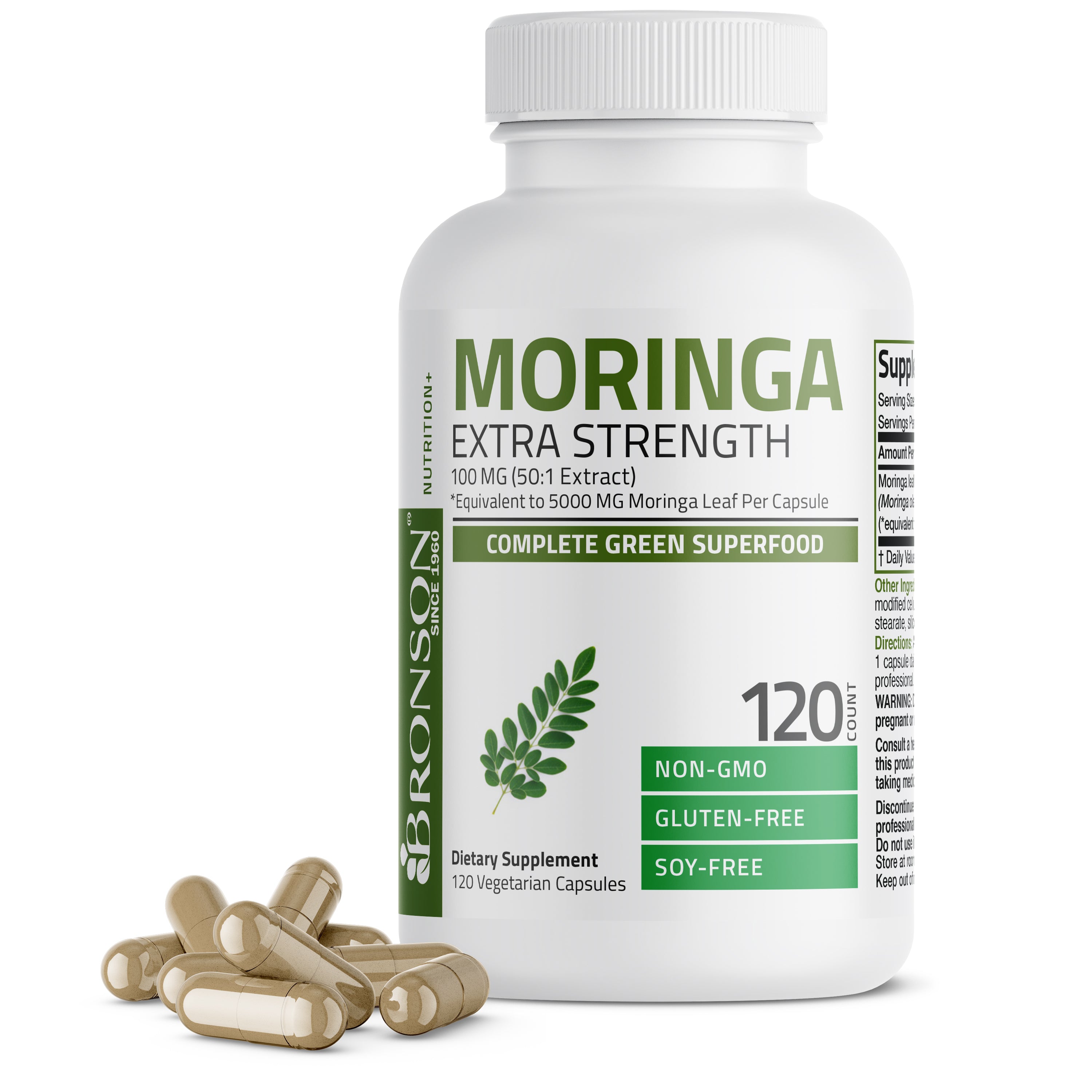 Moringa Oleifera Leaf Extract - 5,000 mg - 60 Vegetarian Capsules ...