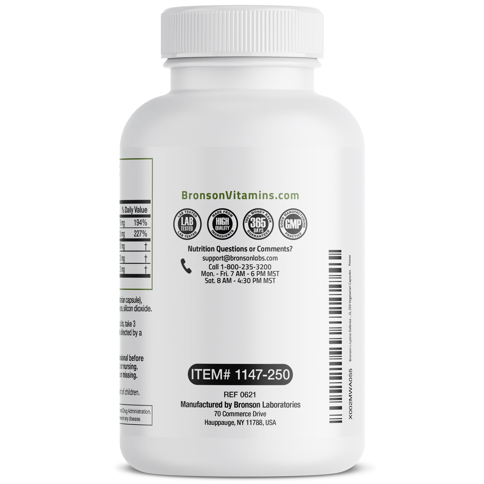 Bronson L-Lysine Defense Complex - 1500 mg - 90 Vegetarian Capsules ...