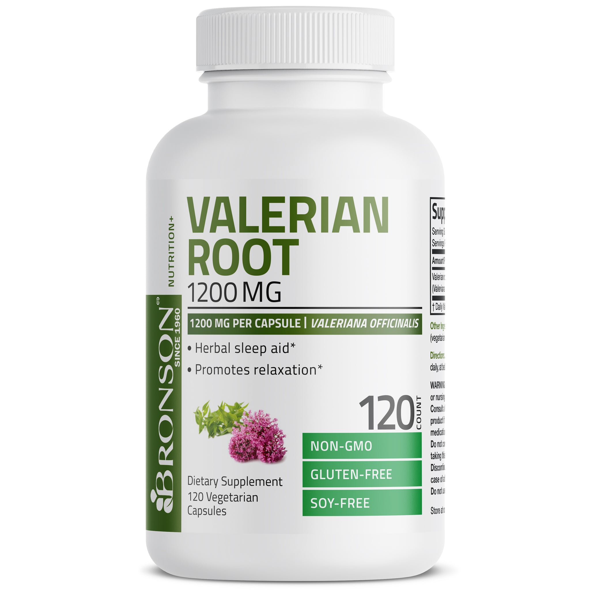 Valerian Root 1200mg, 120 Capsules – Bronson Vitamins | Quality ...