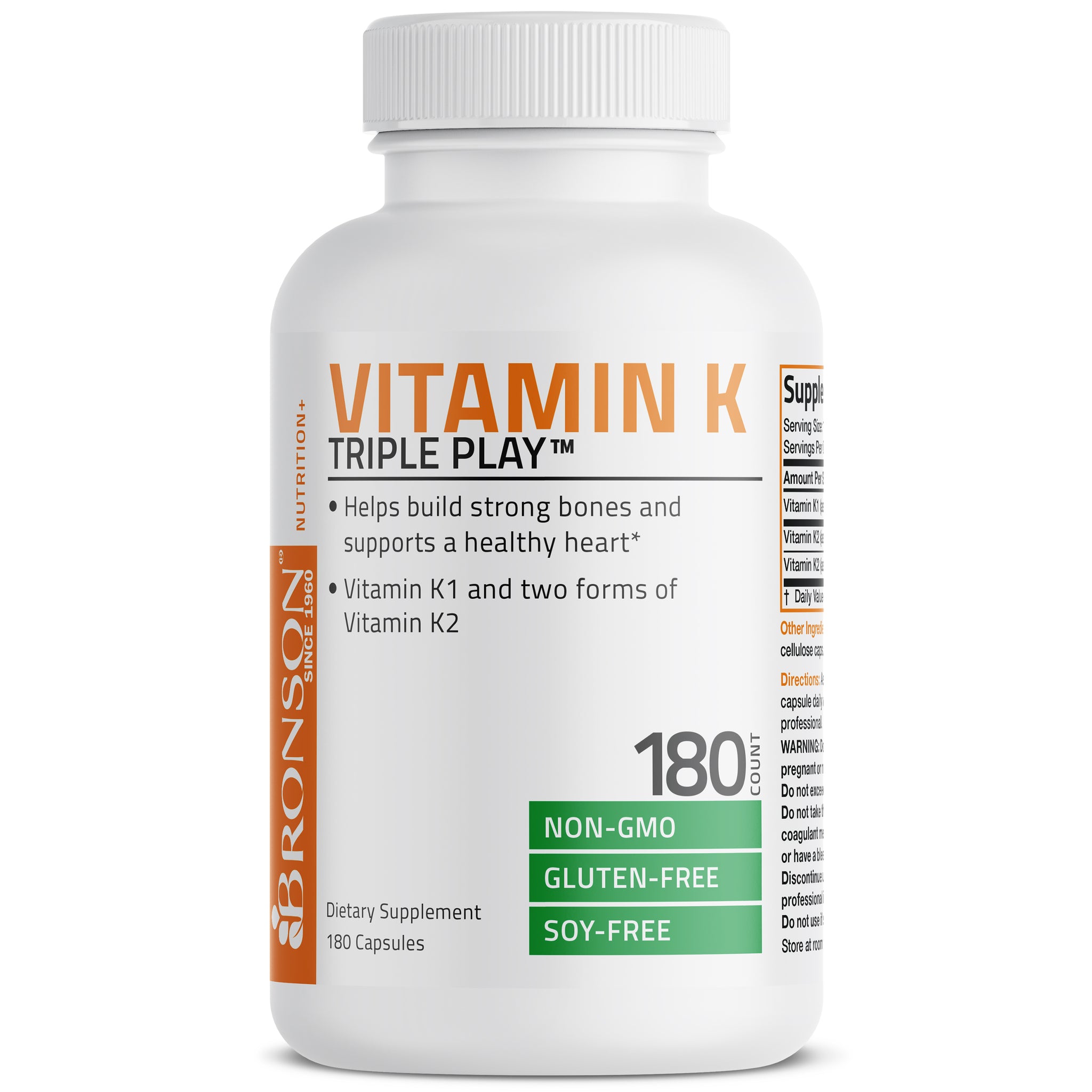 Bronson Vitamin K Triple Play™ with K1 and K2 - 550 mcg - 90 Capsules | Vitamins & Supplements ...