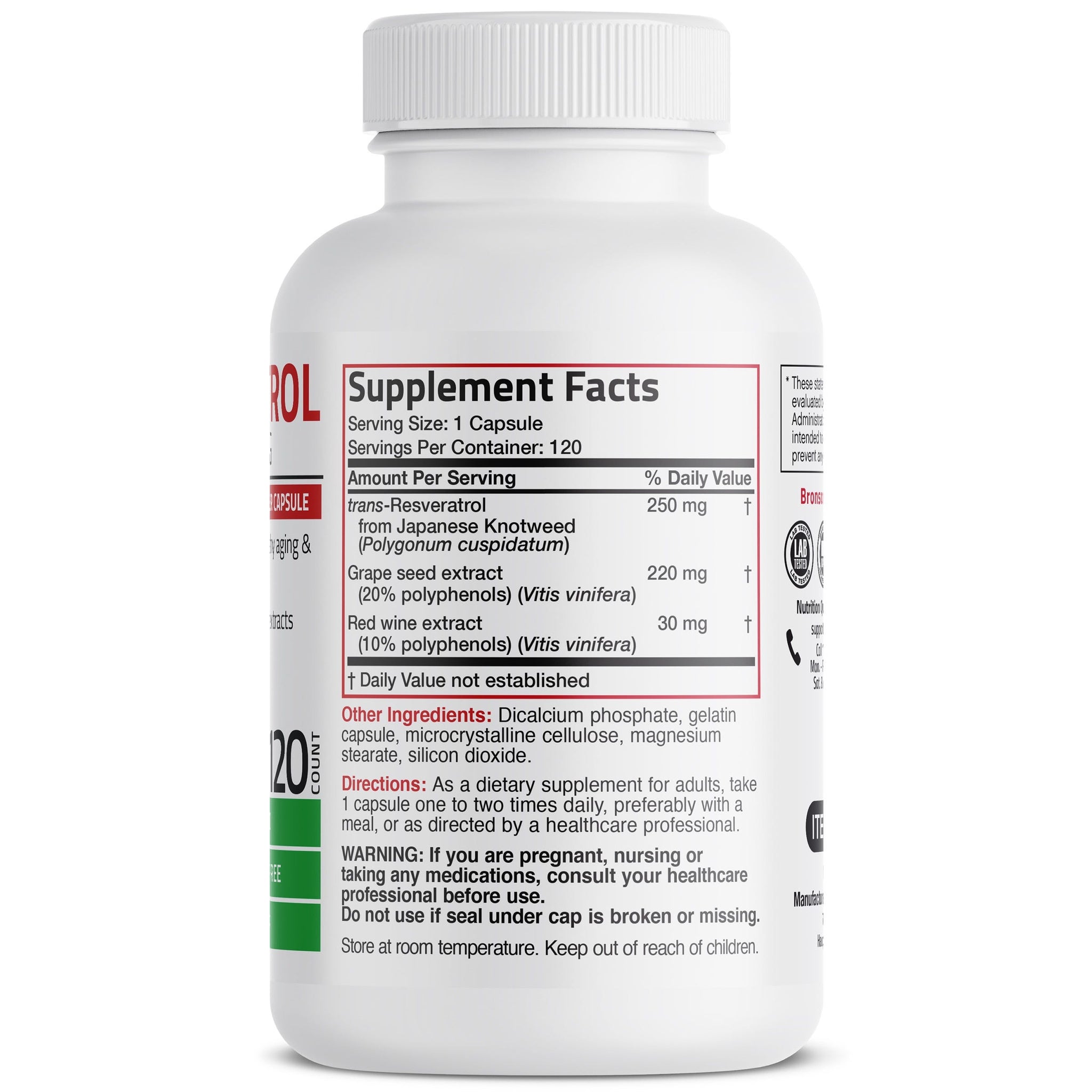 Resveratrol Complex - 500 mg - 60 Capsules | Vitamins & Supplements ...