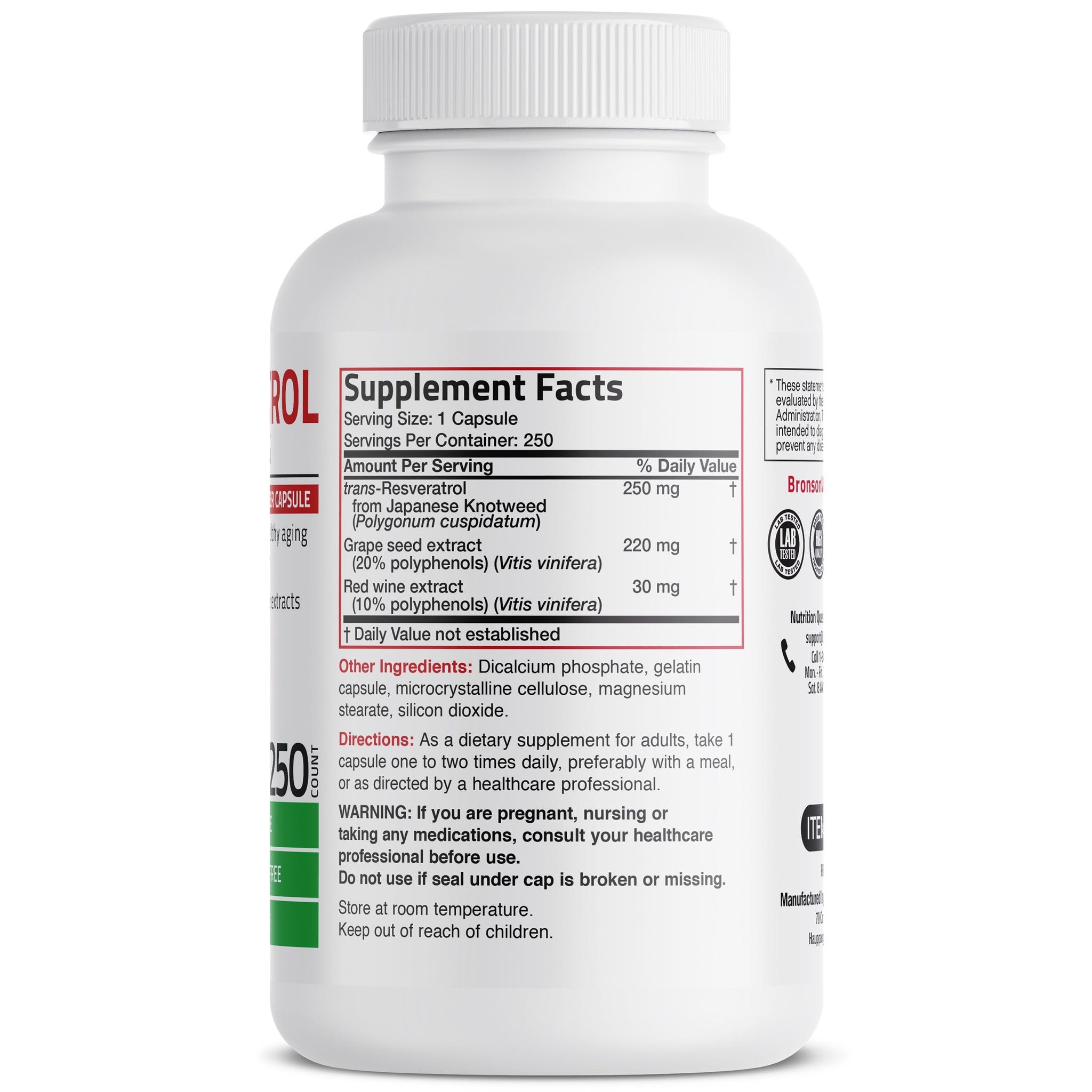 Resveratrol Complex - 500 mg - 60 Capsules | Vitamins & Supplements ...