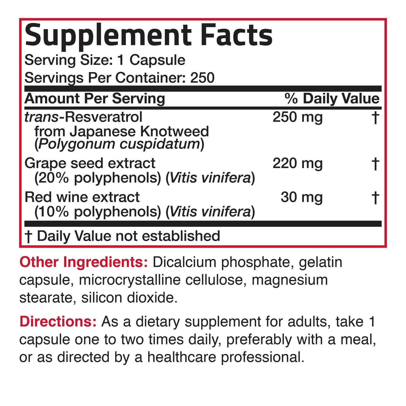 Resveratrol Complex - 500 mg - 60 Capsules | Vitamins & Supplements ...