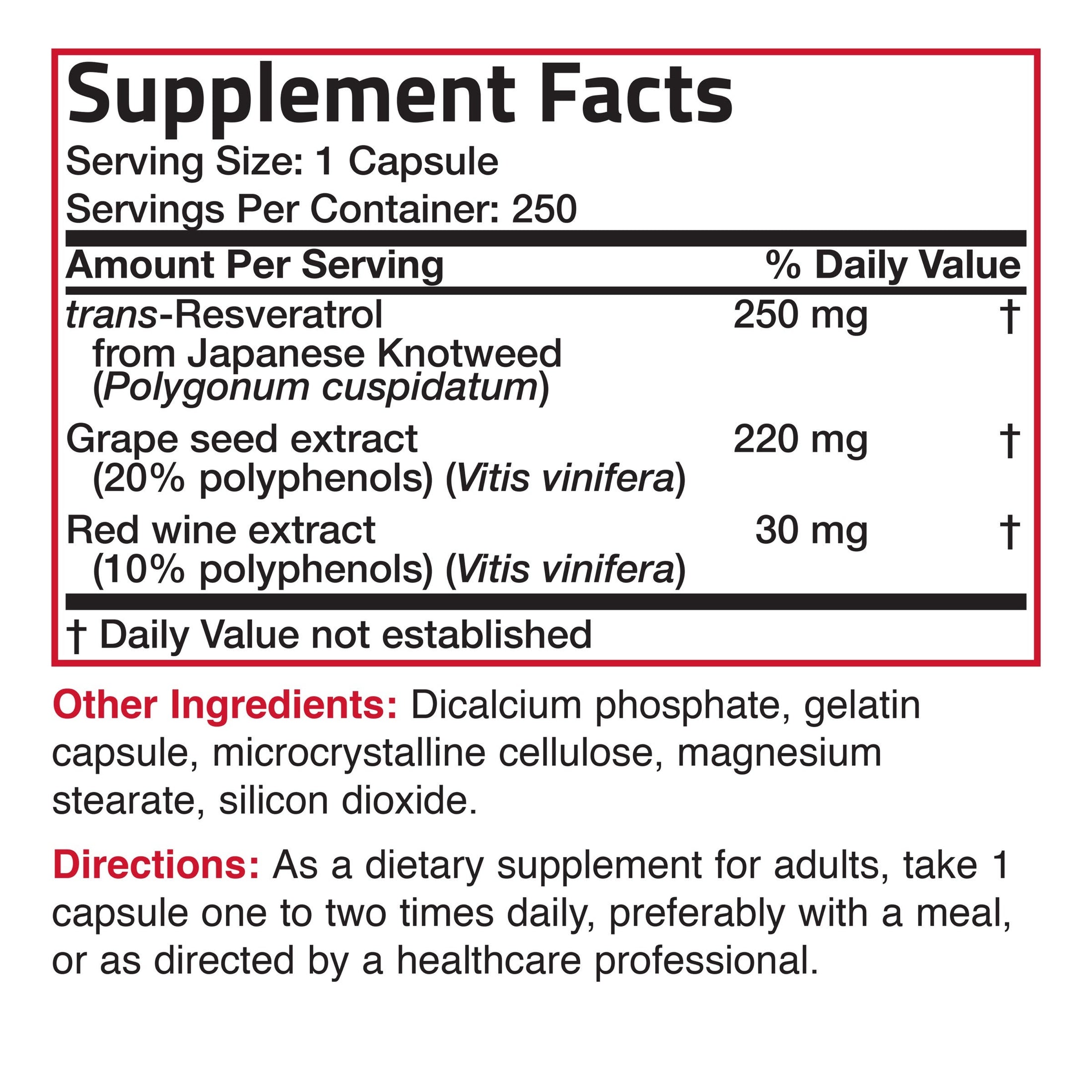 Resveratrol Complex - 500 mg - 60 Capsules | Vitamins & Supplements ...