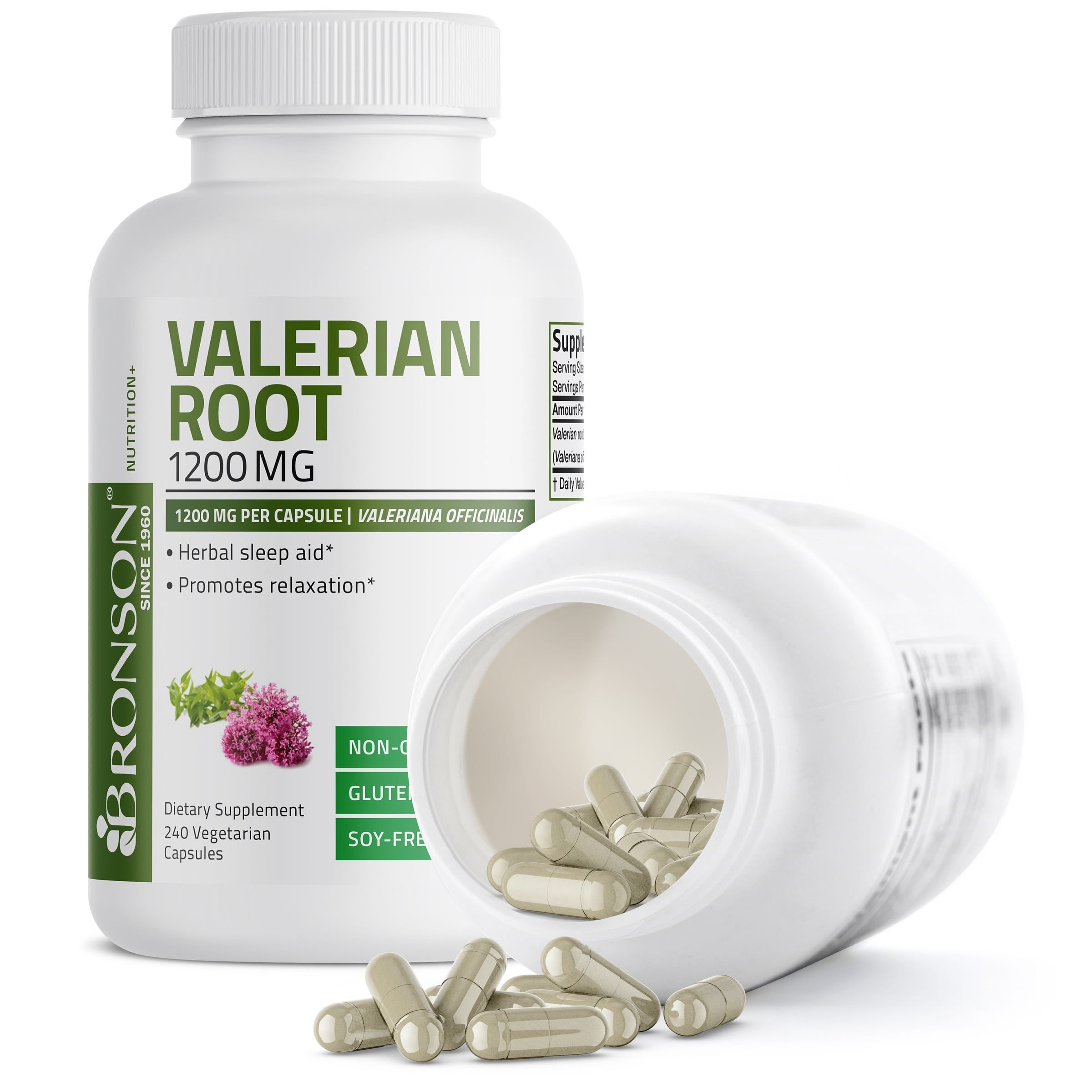 Valerian Root 1200mg, 120 Capsules – Bronson Vitamins | Quality ...