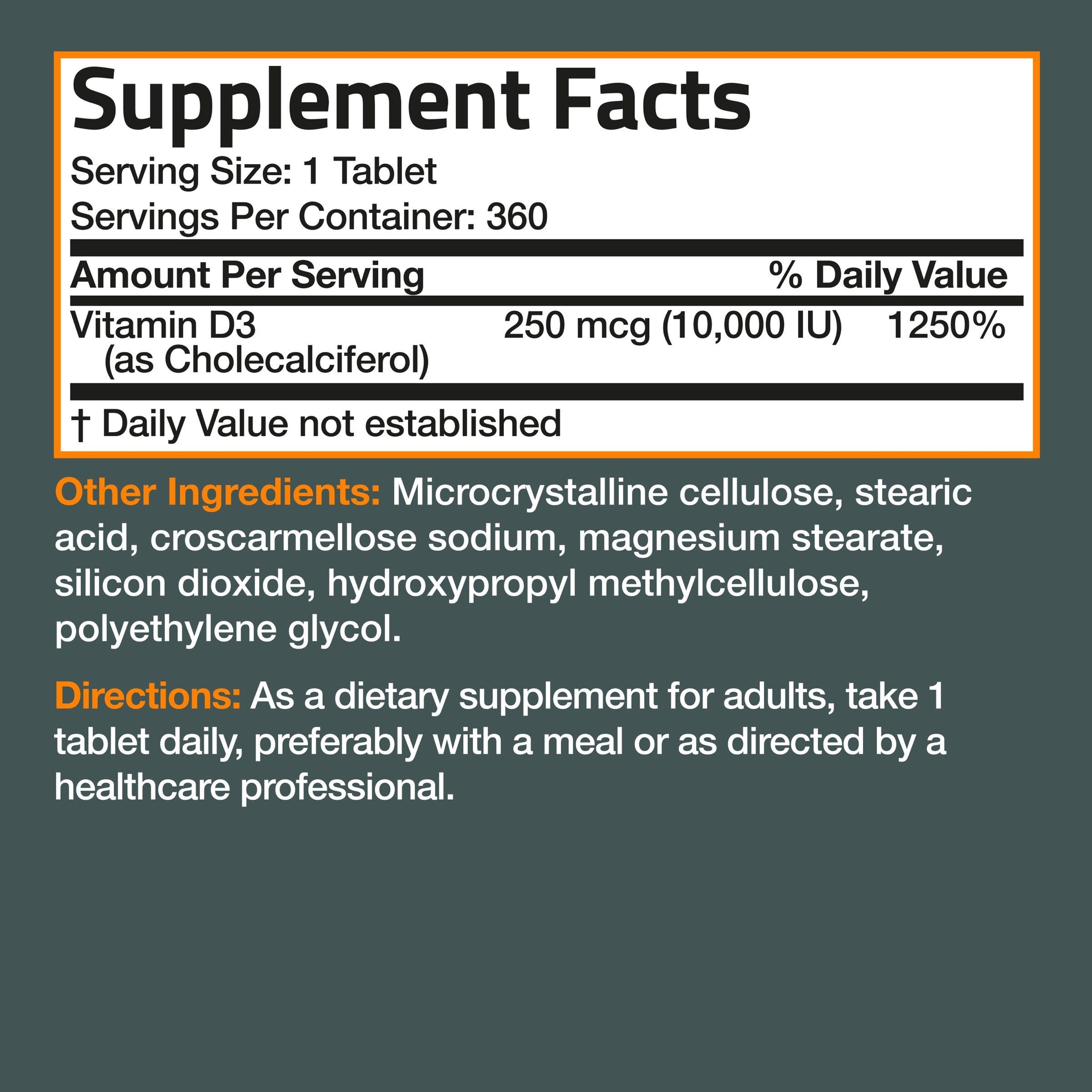 Vitamin D3 10,000 IU (250 MCG) – bronsonlabs