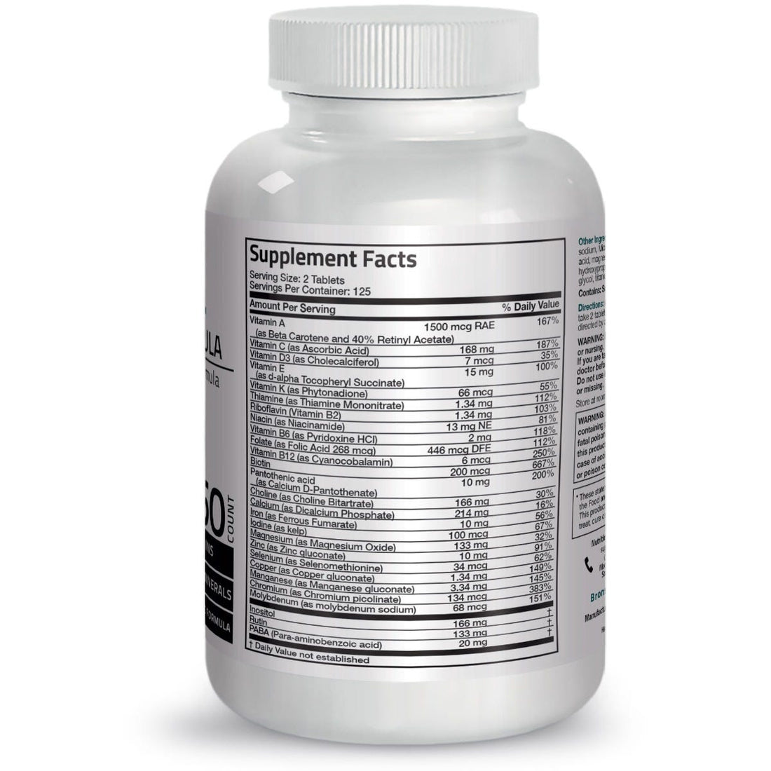 Vitamin & Mineral Insurance Formula - 250 Tablets | Vitamins ...