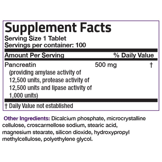 Multiple Enzymes Amylase Protease Lipase - 100 Tablets | Digestion ...