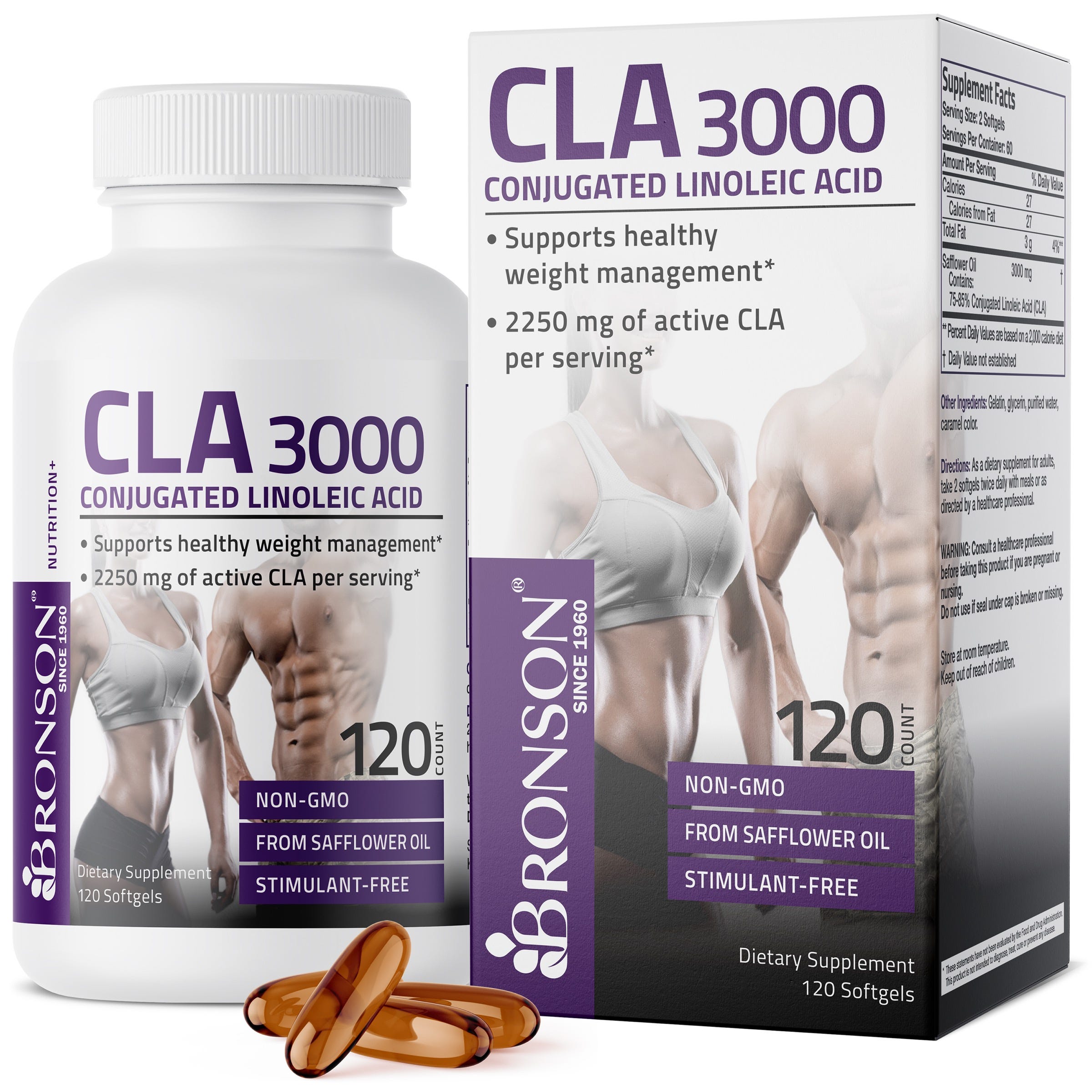 CLA 3000 Conjugated Linoleic Acid Extra High Potency - 3,000 mg – bronsonlabs