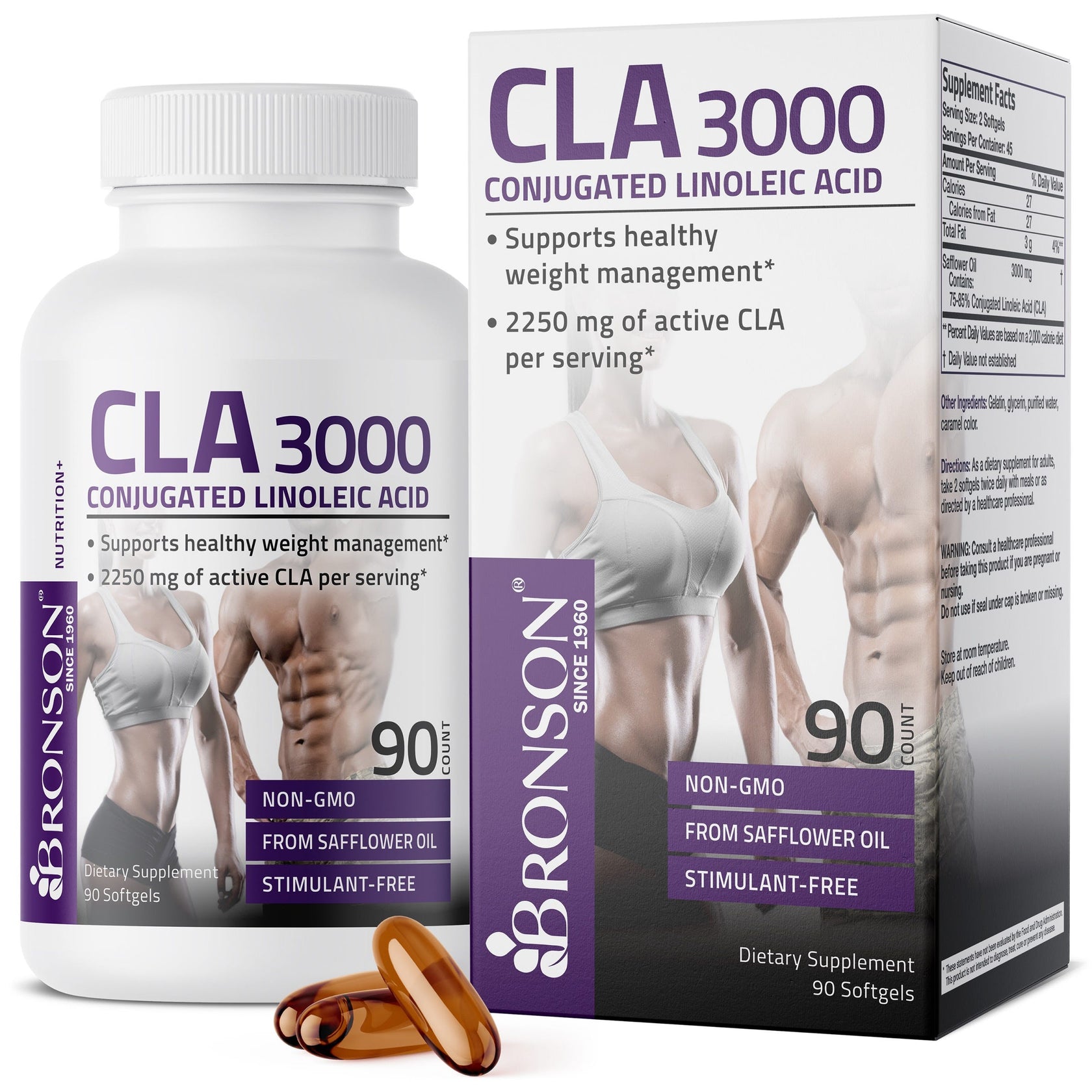 CLA 3000 Conjugated Linoleic Acid Extra High Potency - 3,000 mg – Bronson Vitamins | Quality ...