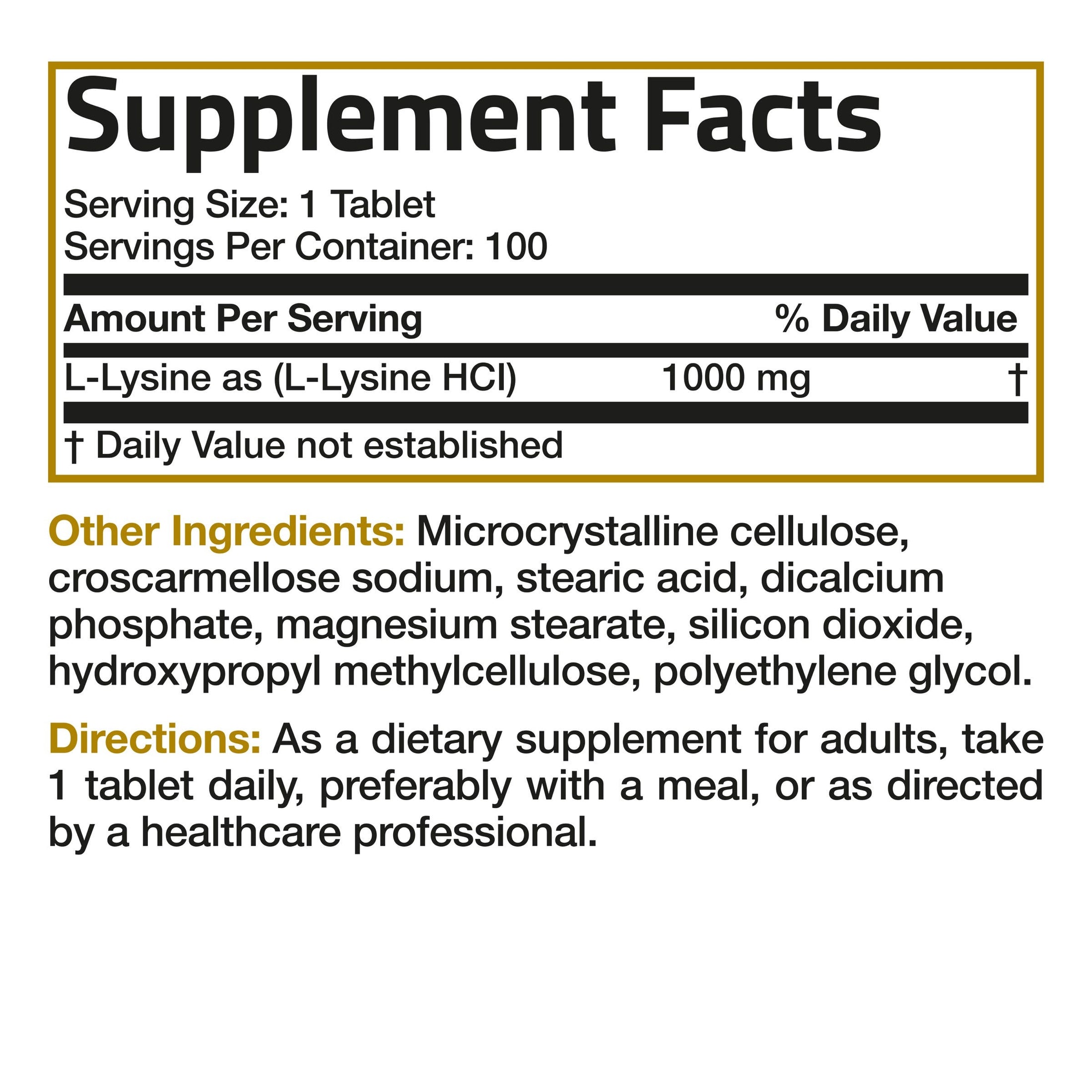 L-Lysine Extra Strength 1,000 MG – bronsonlabs