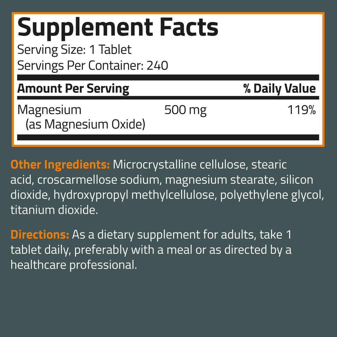 Magnesium 500 MG – Bronson Vitamins | Quality Vitamins and Supplements ...