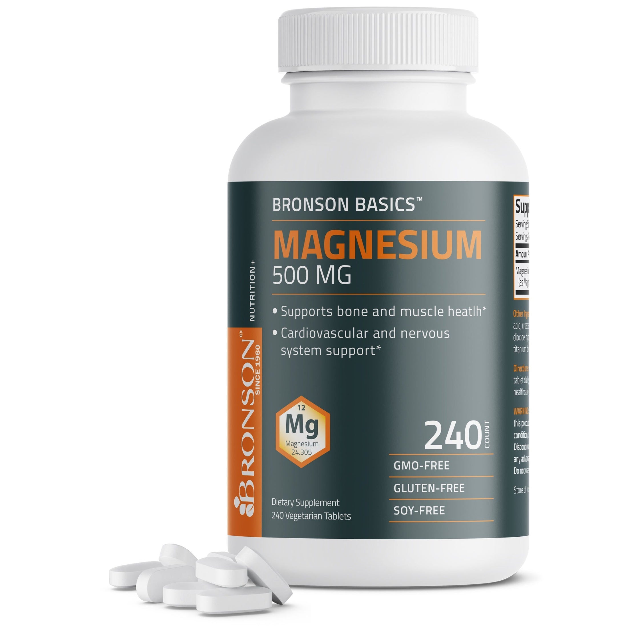 Magnesium 500 MG – Bronson Vitamins | Quality Vitamins and Supplements ...