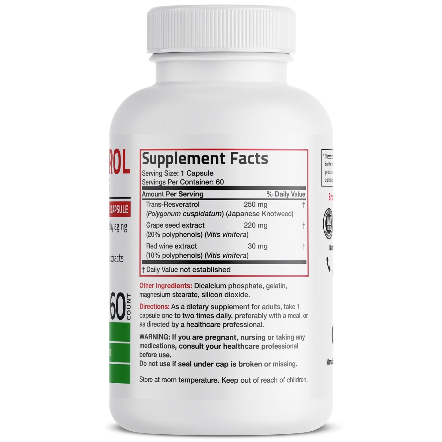 Resveratrol Complex - 500 mg - 60 Capsules | Vitamins & Supplements ...