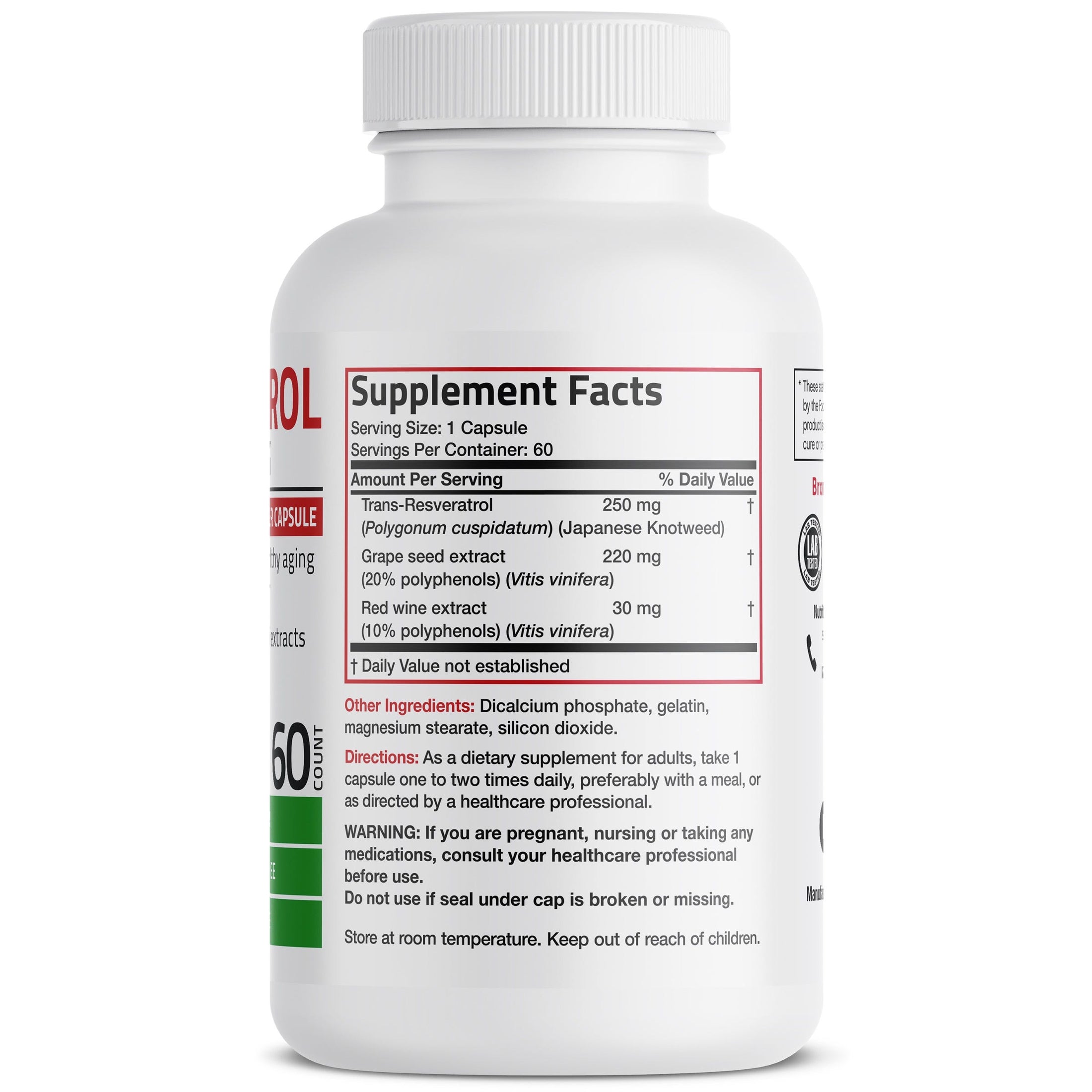 Resveratrol Complex - 500 mg - 60 Capsules | Vitamins & Supplements ...