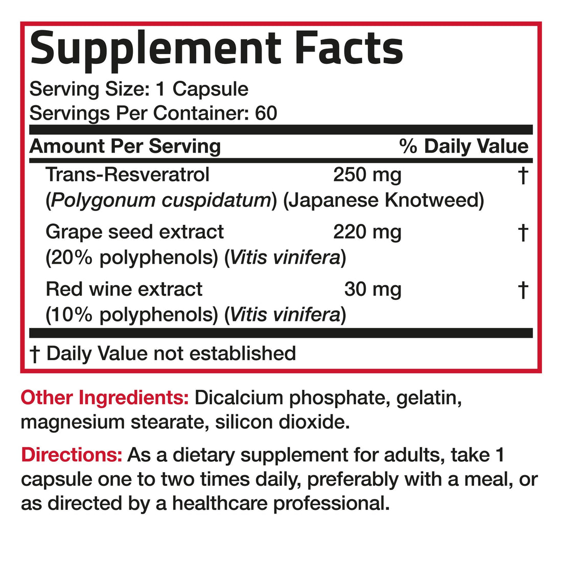 Resveratrol Complex - 500 mg - 60 Capsules | Vitamins & Supplements ...