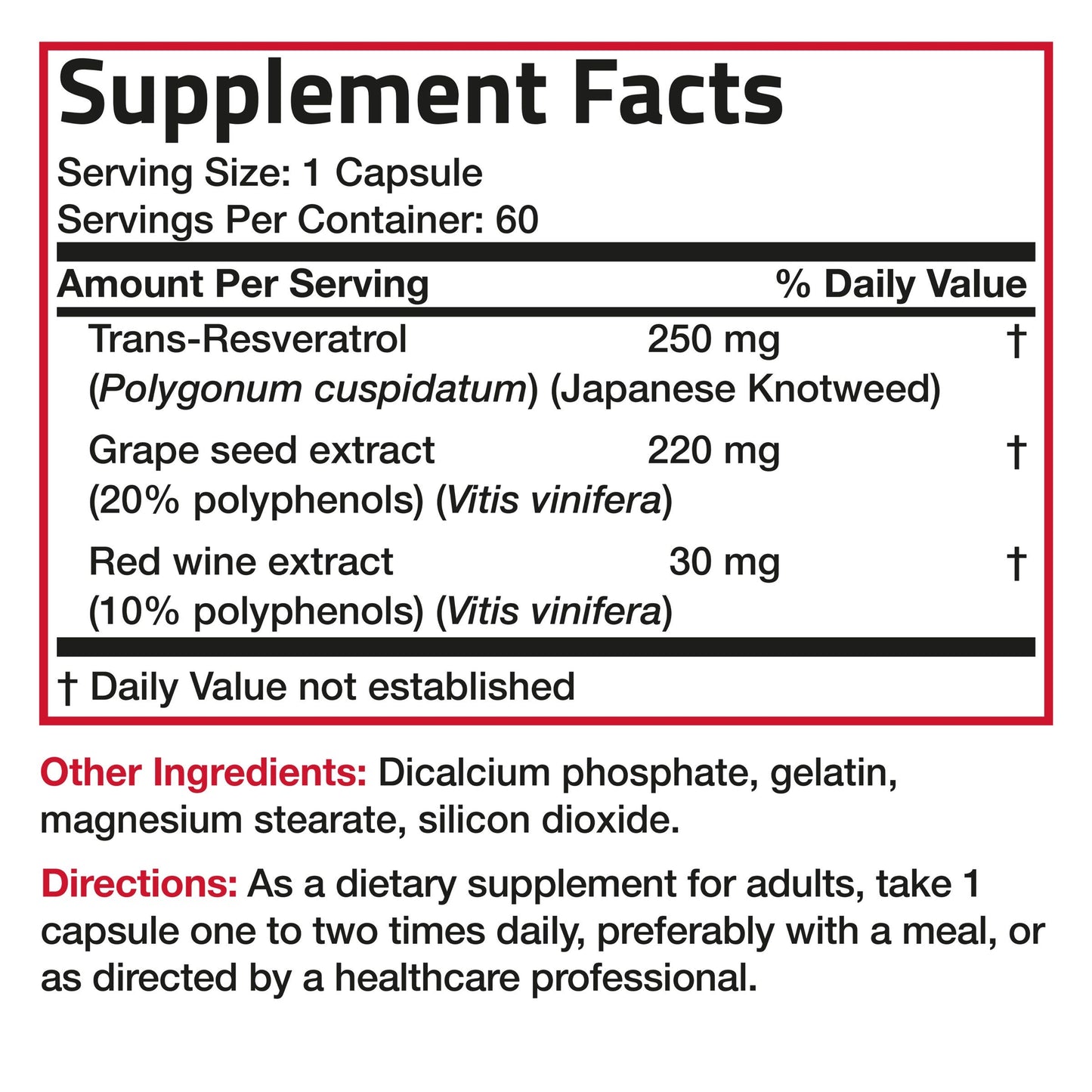 Resveratrol Complex - 500 mg - 60 Capsules | Vitamins & Supplements ...