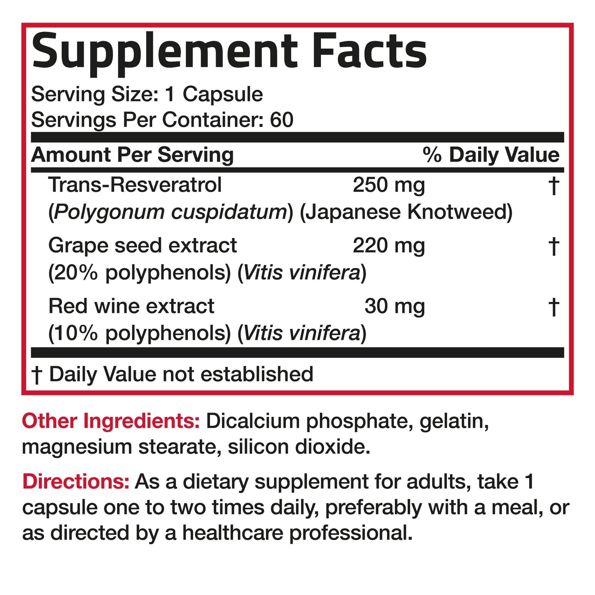 Resveratrol Complex - 500 mg - 60 Capsules | Vitamins & Supplements ...