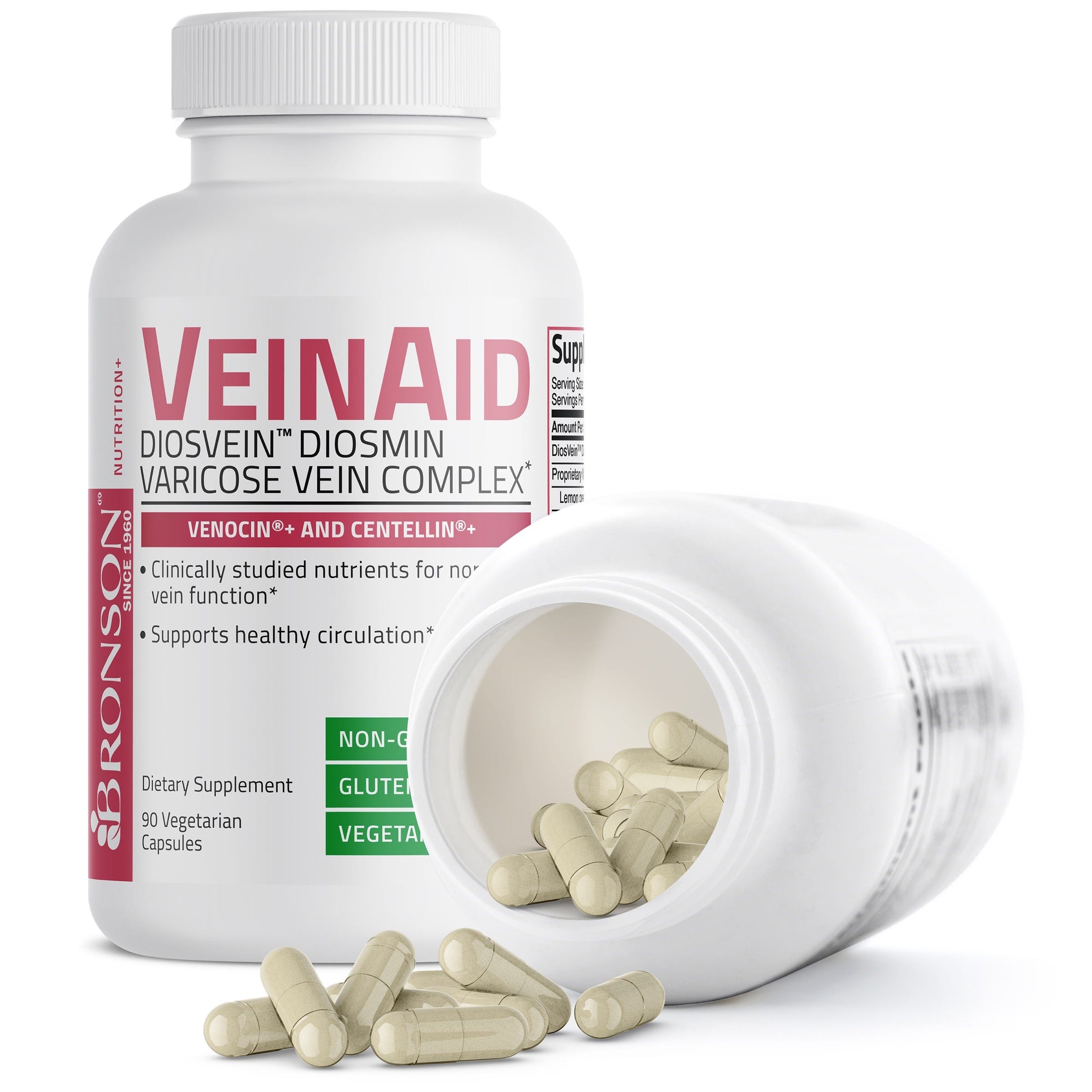 Bronson VeinAid DiosVein™ Diosmin Varicose Vein Complex - 90 Vegetarian ...