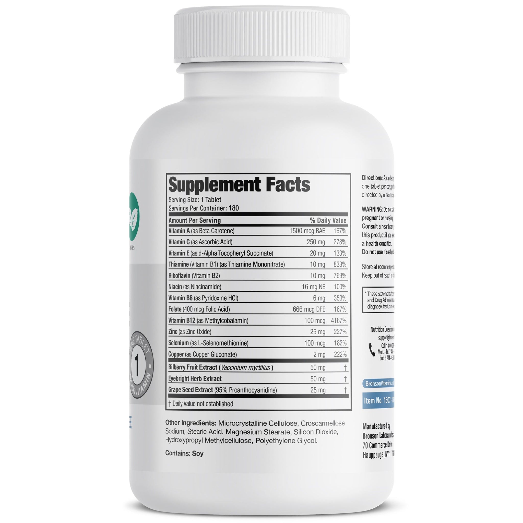 Bronson One™ Daily Vision Complete - 180 Tablets – Bronson Vitamins ...