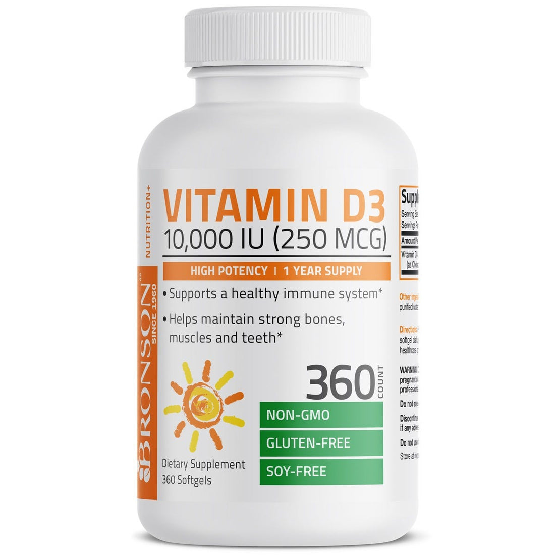 Bronson Vitamin D3 - 10,000 IU - 360 Softgels | Vitamins & Supplements ...